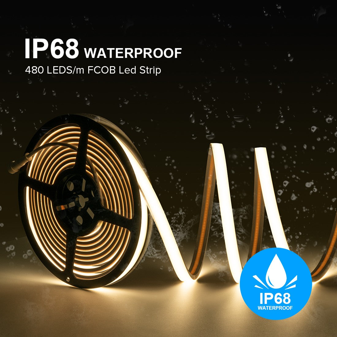 FCOB COB Led Strip 5m 480LEDs IP68 Waterproof DC 24V 3000K 4000K 6000K
