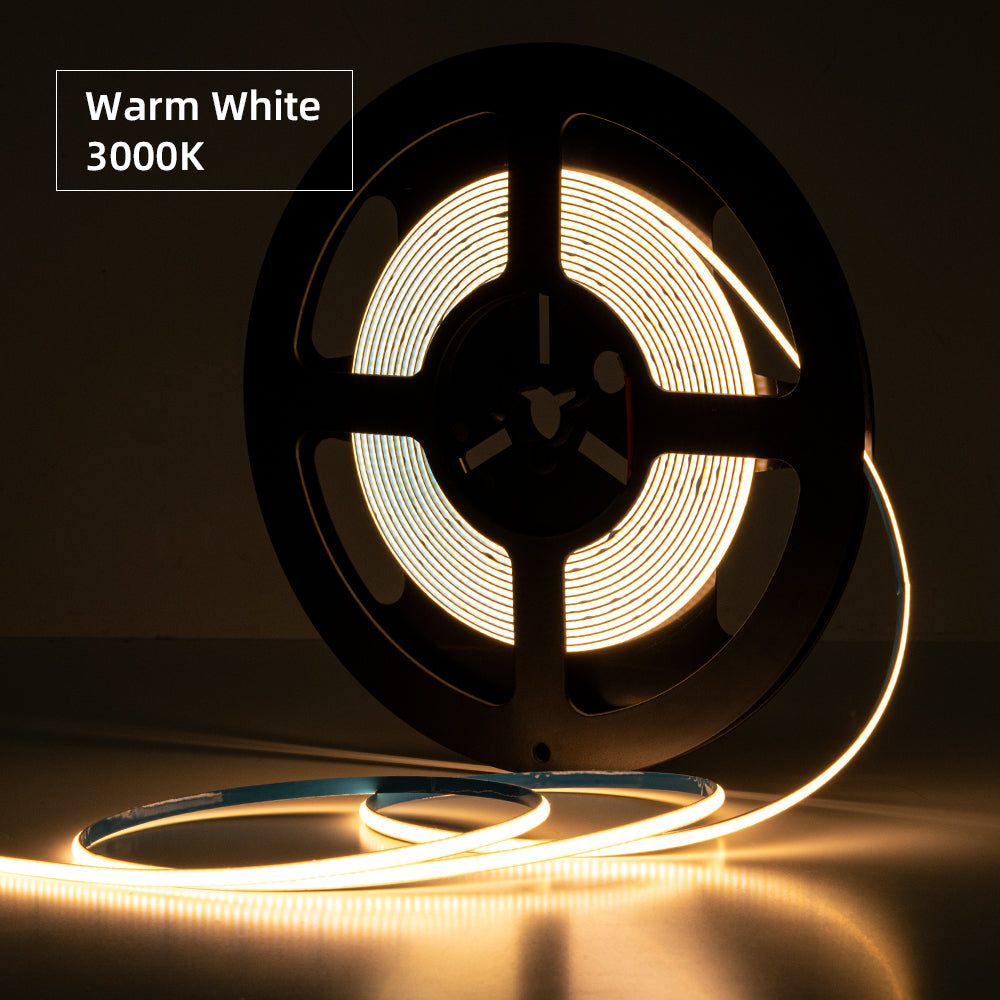 FCOB LED Strip 480 LEDs 3000K 4000K 6000K 4mm Linear Ribbon RA90 Dimma