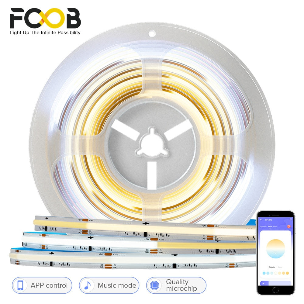 FCOB CCT IC LED Light Strip WS2811 IC Addressable 576 LEDs 2700K to 65